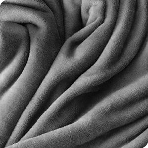 Bare Home Fleece Blanket - Full/Queen Blanket - Grey - Lightweight Blanket for Bed, Sofa, Couch, Camping, and Travel - Microplush - Ultra Soft Warm Blanket (Full/Queen, Grey)