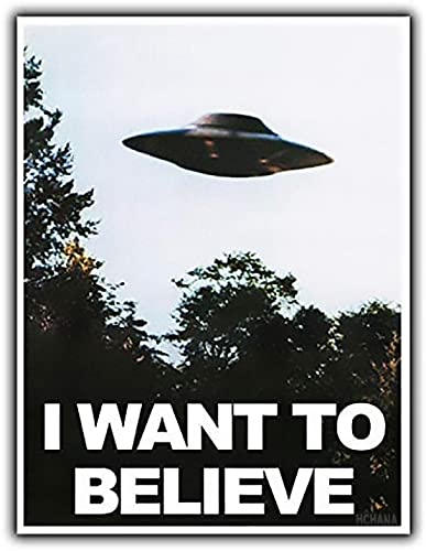 BESTWD X Files I Want to Believe UFO Metal Sign Wall Plaque Metal Man Cave