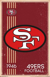 trends international nfl san francisco 49ers – retro logo 14 wall poster, 22.375″ x 34″, unframed version