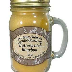 Our Own Candle Company Butterscotch Bourbon Scented 13 Ounce Mason Jar Candle