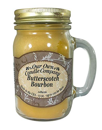 Our Own Candle Company Butterscotch Bourbon Scented 13 Ounce Mason Jar Candle