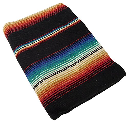 Sanyork #776 Classic Sarape Mexico Falsa Throw Blanket Yoga Beach Heavy Premium Serape(Teal)