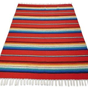 Sanyork #776 Classic Sarape Mexico Falsa Throw Blanket Yoga Beach Heavy Premium Serape(Teal)