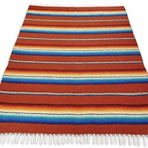 Sanyork #776 Classic Sarape Mexico Falsa Throw Blanket Yoga Beach Heavy Premium Serape(Teal)