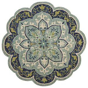 LR Home Dazzle Area Rug, 4' Round, Teal