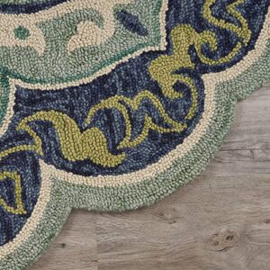 LR Home Dazzle Area Rug, 4' Round, Teal