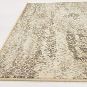 Unique Loom Tuareg Collection Distressed Abstract Traditional Vintage Area Rug, 4 ft x 6 ft, Beige/Brown