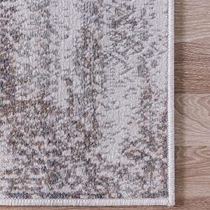 Unique Loom Tuareg Collection Distressed Abstract Traditional Vintage Area Rug, 4 ft x 6 ft, Beige/Brown