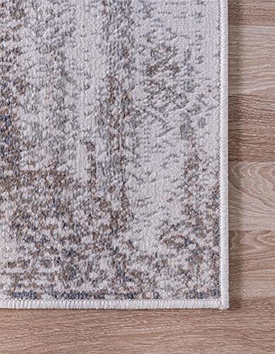 Unique Loom Tuareg Collection Distressed Abstract Traditional Vintage Area Rug, 4 ft x 6 ft, Beige/Brown