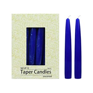 zest candle 12-piece taper candles, 6-inch, royal blue