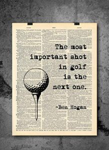 ben hogan golf quote – dictionary art print – vintage dictionary art decor home vintage art abstract prints wall art for home decor wall decorations – print only d190