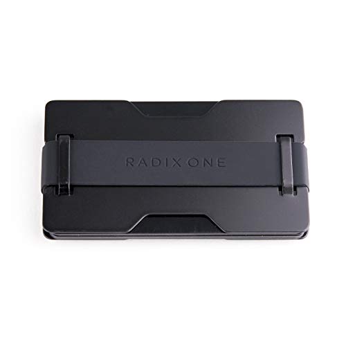 Radix One Black Steel - RFID Blocking Minimalist Front Pocket Ultra Thin Strong Wallet Money Clip Card Holder