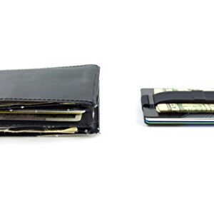 Radix One Black Steel - RFID Blocking Minimalist Front Pocket Ultra Thin Strong Wallet Money Clip Card Holder