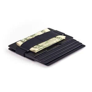 Radix One Black Steel - RFID Blocking Minimalist Front Pocket Ultra Thin Strong Wallet Money Clip Card Holder