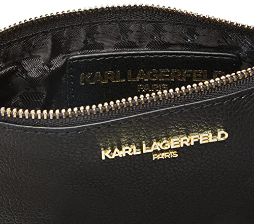 Karl Lagerfeld Paris womens Wristlet, Black/Gold, One Size US