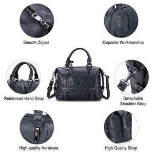 Stylish PU Leather Handbags for Women, JOSEKO Crossbody Bags Retro Shoulder Bags Hobo Tote Purses Messenger Bags Dark Blue