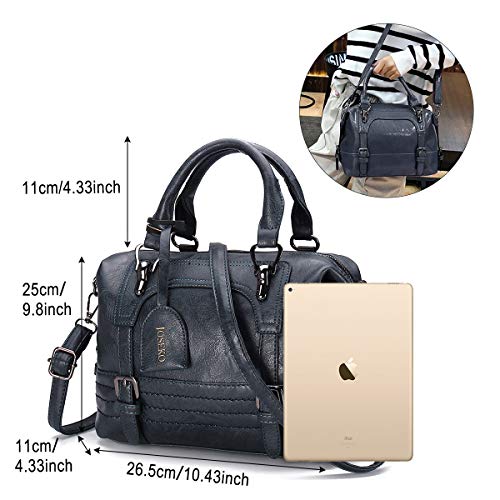 Stylish PU Leather Handbags for Women, JOSEKO Crossbody Bags Retro Shoulder Bags Hobo Tote Purses Messenger Bags Dark Blue