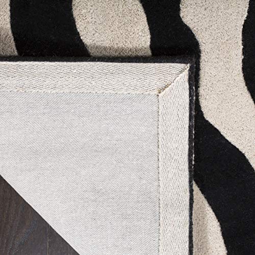 SAFAVIEH Soho Collection 2'6" x 8' Beige / Black SOH784A Handmade Premium Wool & Viscose Runner Rug