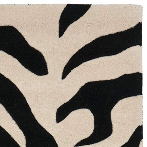 SAFAVIEH Soho Collection 2'6" x 8' Beige / Black SOH784A Handmade Premium Wool & Viscose Runner Rug