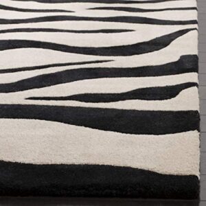 SAFAVIEH Soho Collection 2'6" x 8' Beige / Black SOH784A Handmade Premium Wool & Viscose Runner Rug