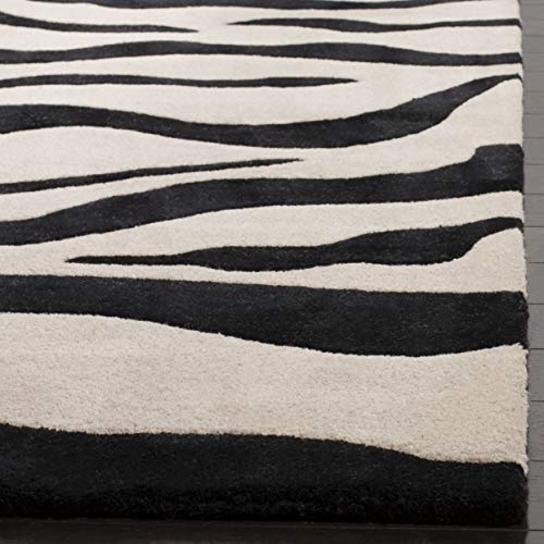 SAFAVIEH Soho Collection 2'6" x 8' Beige / Black SOH784A Handmade Premium Wool & Viscose Runner Rug