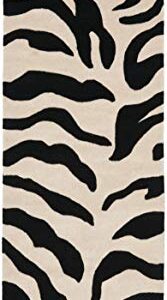 SAFAVIEH Soho Collection 2'6" x 8' Beige / Black SOH784A Handmade Premium Wool & Viscose Runner Rug