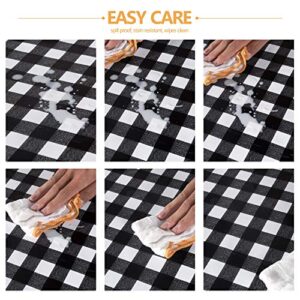 sancua Checkered Vinyl Rectangle Tablecloth - 54 x 78 Inch - 100% Waterproof Oil Proof Spill Proof PVC Table Cloth, Wipe Clean Table Cover for Dining Table, Buffet Parties and Camping, Black and White