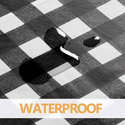 sancua Checkered Vinyl Rectangle Tablecloth - 54 x 78 Inch - 100% Waterproof Oil Proof Spill Proof PVC Table Cloth, Wipe Clean Table Cover for Dining Table, Buffet Parties and Camping, Black and White