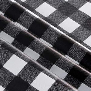 sancua Checkered Vinyl Rectangle Tablecloth - 54 x 78 Inch - 100% Waterproof Oil Proof Spill Proof PVC Table Cloth, Wipe Clean Table Cover for Dining Table, Buffet Parties and Camping, Black and White