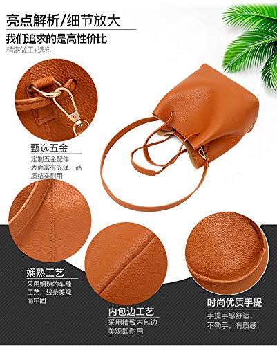 Andongnywell 4 Pack Women Handbag Set PU Leather Handbags Sets Tote Shoulder Bag Purse Card Holder 4pcs Set