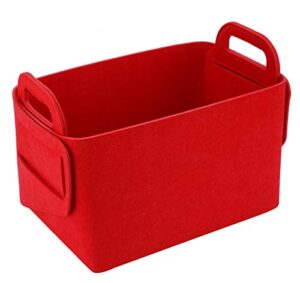 storage basket felt storage bin collapsible & convenient box organizer with carry handles for office bedroom closet babies nursery toys dvd laundry organizing