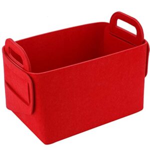 Storage Basket Felt Storage Bin Collapsible & Convenient Box Organizer with Carry Handles for Office Bedroom Closet Babies Nursery Toys DVD Laundry Organizing