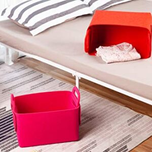 Storage Basket Felt Storage Bin Collapsible & Convenient Box Organizer with Carry Handles for Office Bedroom Closet Babies Nursery Toys DVD Laundry Organizing