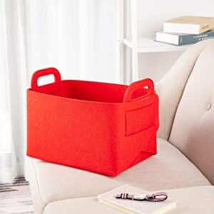 Storage Basket Felt Storage Bin Collapsible & Convenient Box Organizer with Carry Handles for Office Bedroom Closet Babies Nursery Toys DVD Laundry Organizing