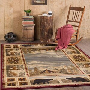 Universal Rugs Lakeside Retreat Area Rug, 9' x 12', Red