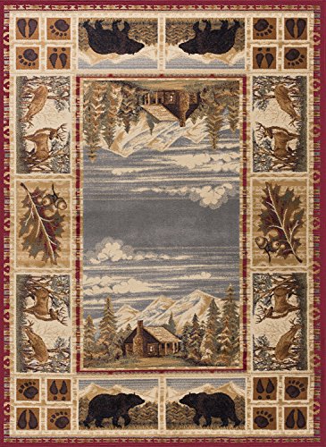 Universal Rugs Lakeside Retreat Area Rug, 9' x 12', Red