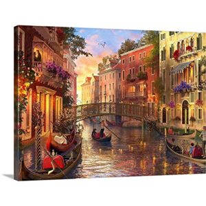 sunset in venice canvas wall art print, venice artwork