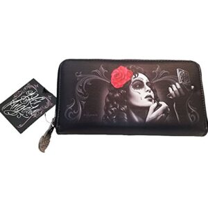 DGA Angels Day of the Dead Rockabilly Bonita Women's Clutch Zippered Wallet