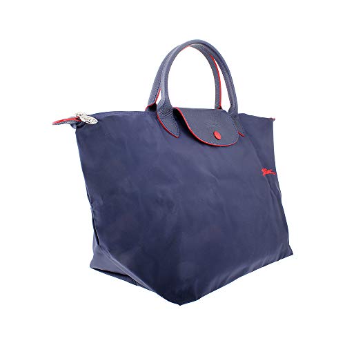 Longchamp Womens Le Pliage Club Lightweight Tote Handbag Navy Medium