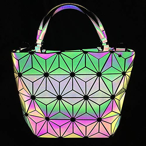 Geometric Luminous Purses and Handbags Holographic Purse Lumikay Bag Reflective Leather Irredescent Tote NO.4