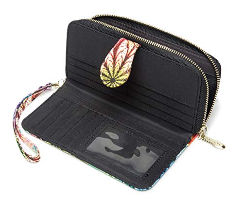 LOVESHE Women wallet RFID Blocking Purse Credit Card Clutch Zip Around Phone Clutch Large Travel Purse Wristlet Bohemian （YZ）