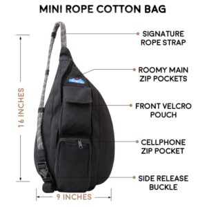 KAVU Mini Rope Bag Cotton Sling ​- Black