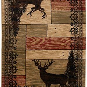 Mayberry Rugs Woodgrain Elk Area Rug, 5'3"x7'3", Multicolor