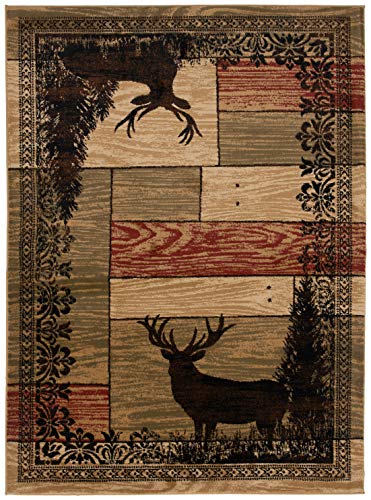 Mayberry Rugs Woodgrain Elk Area Rug, 5'3"x7'3", Multicolor