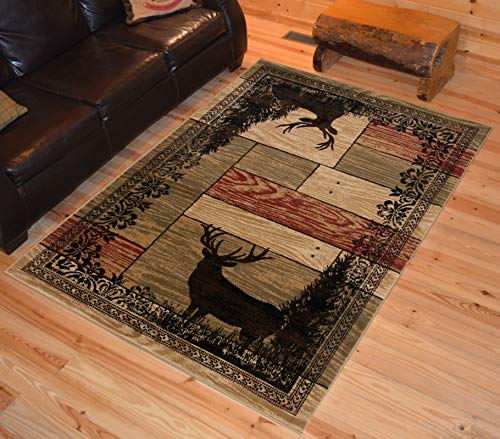 Mayberry Rugs Woodgrain Elk Area Rug, 5'3"x7'3", Multicolor