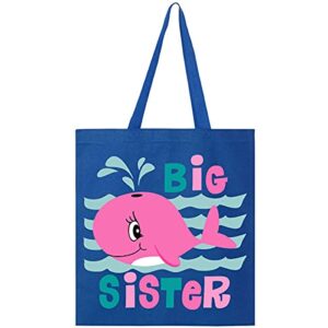 inktastic whale big sister tote bag royal blue 237ff