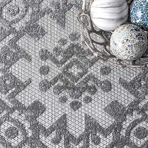 nuLOOM Celestial Contemporary Indoor/Outdoor Area Rug, 7' 6" x 9' 6", Grey