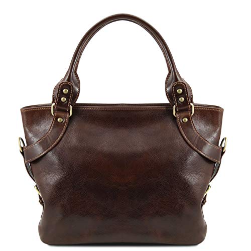 Tuscany Leather Ilenia Leather shoulder bag Dark Brown