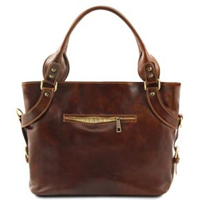 Tuscany Leather Ilenia Leather shoulder bag Dark Brown