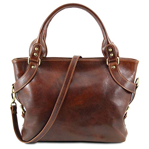 Tuscany Leather Ilenia Leather shoulder bag Dark Brown